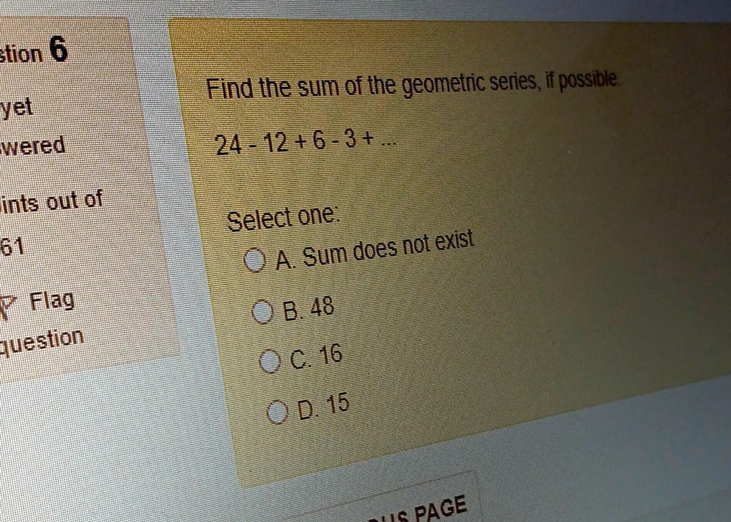 SOLVED: Texts: Which expression is equivalent to the sum of the series b? Σ2-3" + Σ7.5" Final ...
