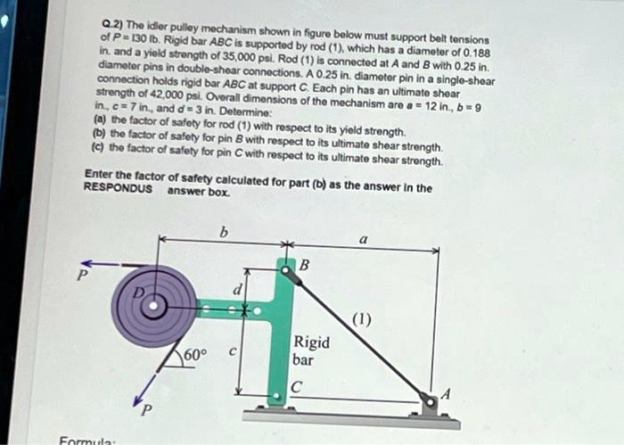 SOLVED: Q.2 The idler pulley mechanism shown in figure below must ...