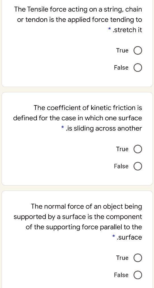 SOLVED: The Tensile force acting on a string; chain or tendon is the applied force tending to ...