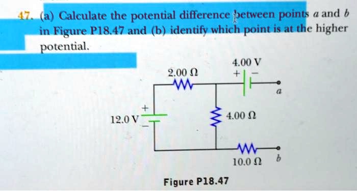 47. (a) Calculate the potential difference between points a and b in ...