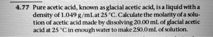 Glacial Acetic Acid Molarity