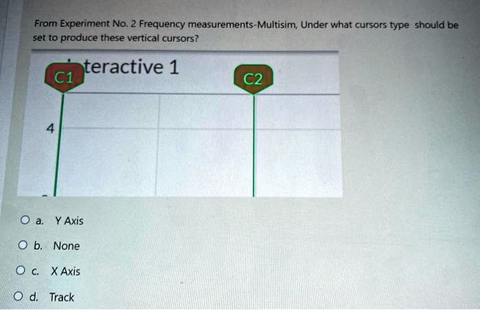 From Experiment No 2 Frequency Measurements Multisim Under What Cursors Type Should Be Set To
