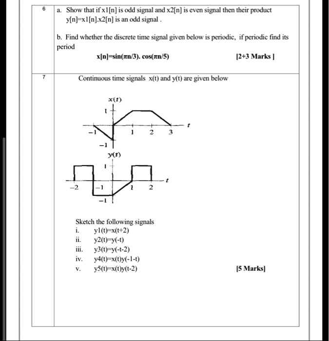 SOLVED: a. Show that if x1[n] is an odd signal and x2[n] is an even ...