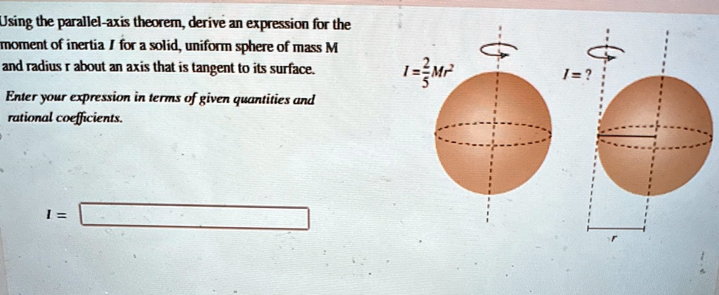 using the parallel axis theorem derive an expression for the moment of ...