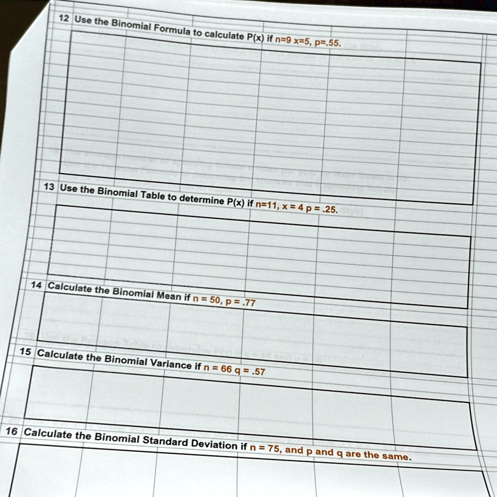 SOLVED: Texts: All apart if one question 13. Use the Binomial Table to determine P(x) if n = 11 ...