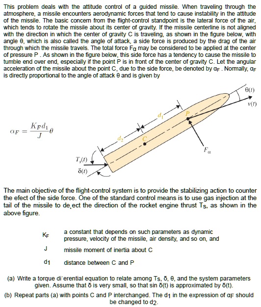 this problem deals with the attitude control of a guided missile when ...