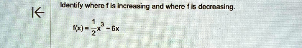 Identify where f is increasing and where f is decreasing.