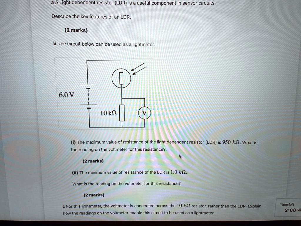 a A Light dependent resistor (LDR) is a useful component in sensor ...