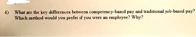 SOLVED: What are the key differences between competency-based pay and ...