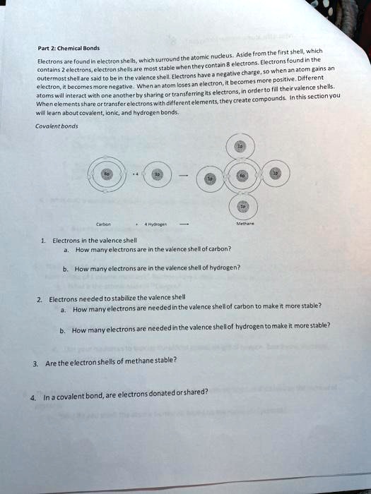 SOLVED: Part 2: Chemical Bonds You will learn about covalent, ionic ...