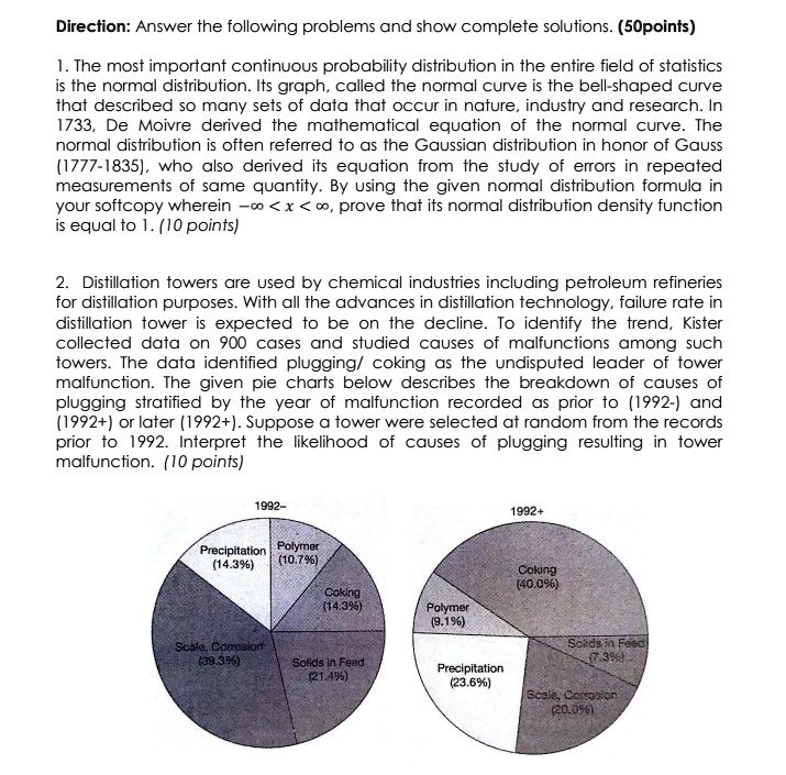 SOLVED: Direction: Answer the following problems and show complete ...