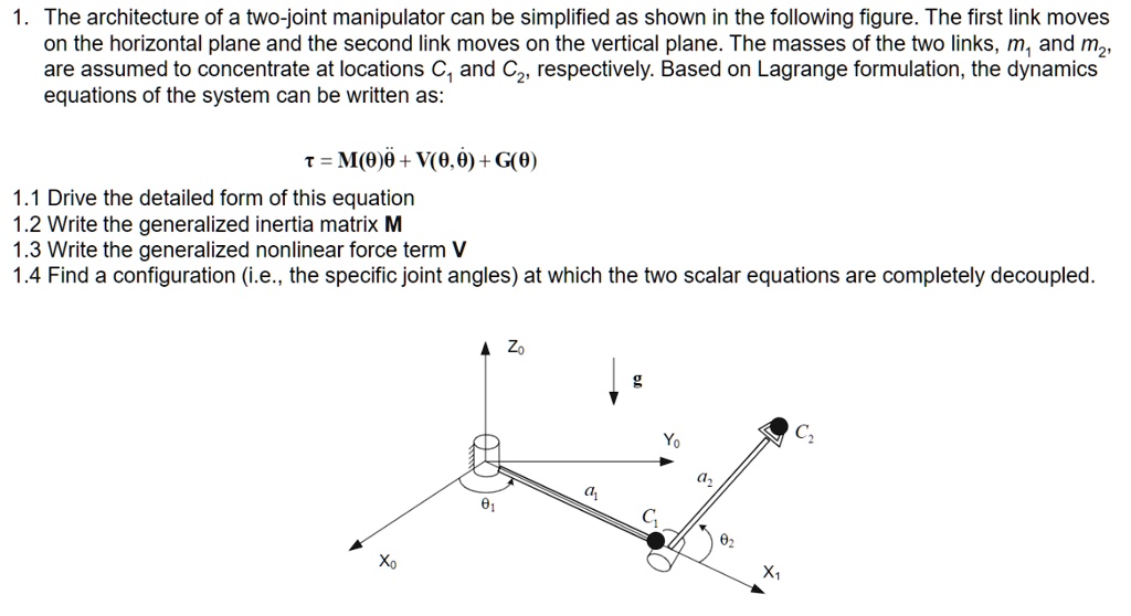 1. The architecture of a two-joint manipulator can be simplified as ...