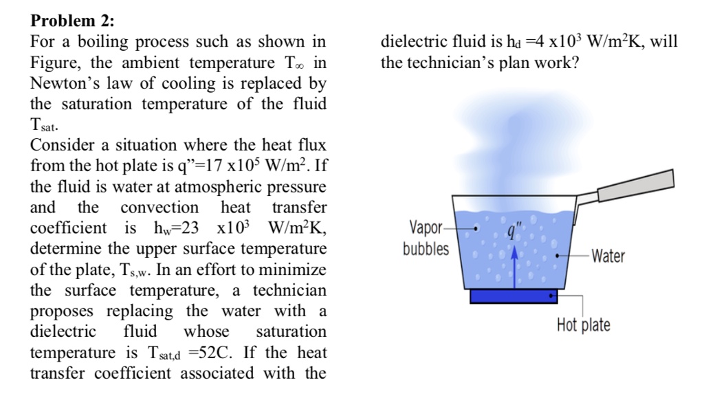 SOLVED: Problem 2: For a boiling process such as shown in Figure, the ...
