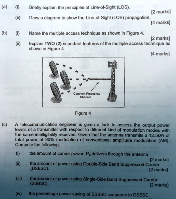 (a) (i) Briefly explain the principles of Line-of-Sight (LOS). [2 marks ...