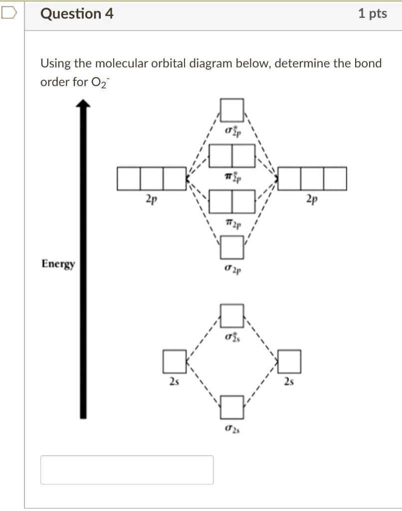 question 4 1 pts using the molecular orbital diagram below determine ...