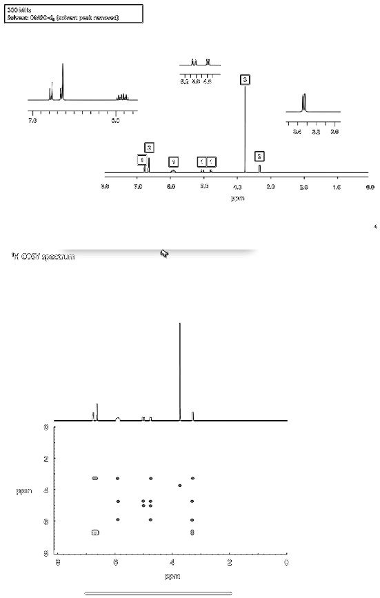 300 MHz Salvent: CDCl3 (solvent peak removed) 7.0 8.5 ^1H NMR spectrum ...