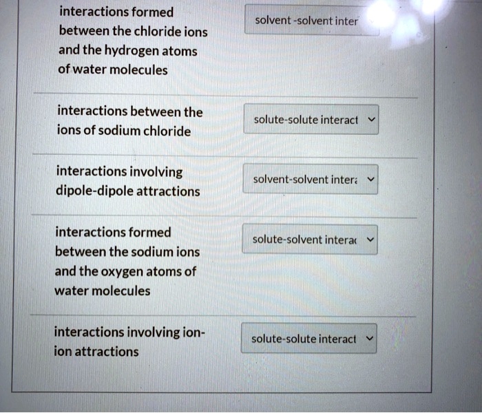SOLVED: Interactions formed between the chloride ions and the hydrogen ...