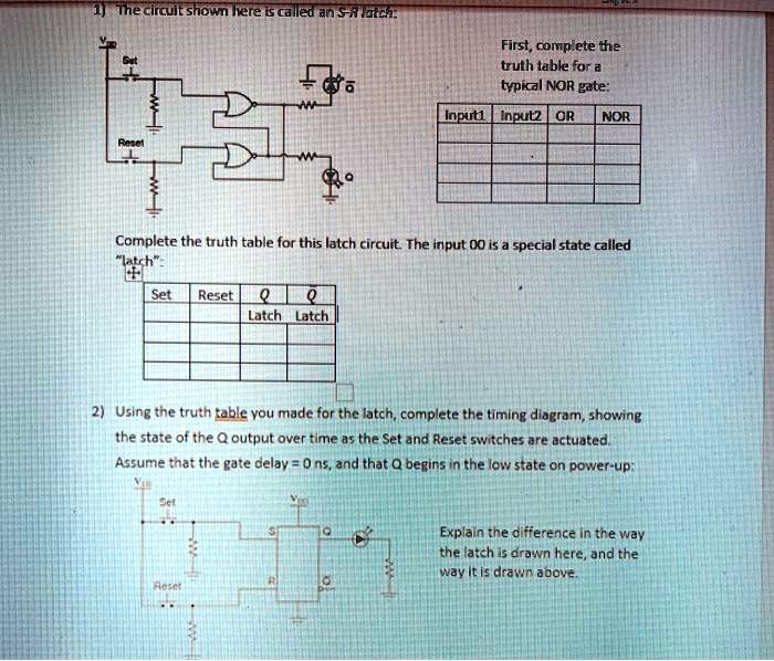 SOLVED:First, complete te truth table for typical NOR gate: Ingutl ...