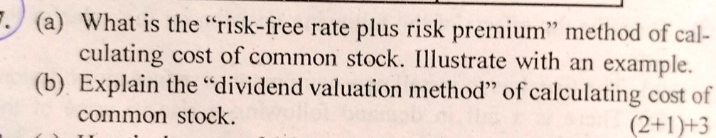 SOLVED: Calculating the Cost of Common Stock: To calculate the cost of ...