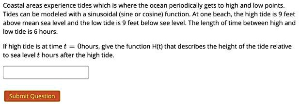 coastal areas experience tides which where the ocean periodically gets ...