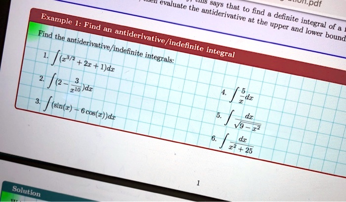 Example 1: Find an antiderivative/indefinite integral Find...