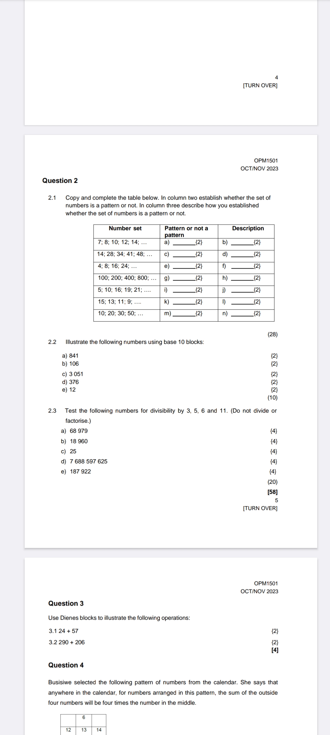 4 turn over opm1501 octnov 2023 question 2 21 copy and complete the ...