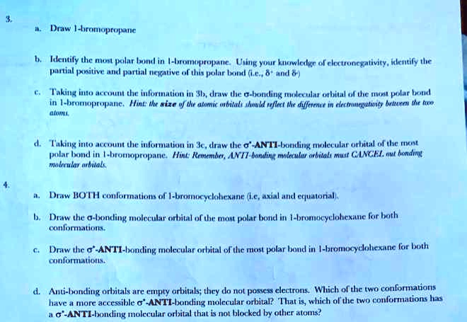 texts a draw 1 bromopropane identify the partial positive and partial ...