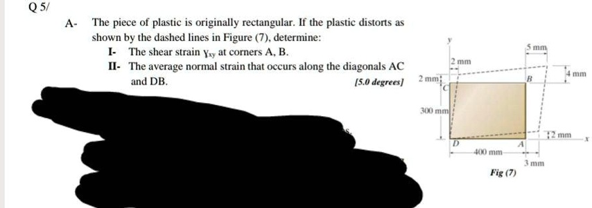 The piece of plastic is originally rectangular. If the plastic distorts ...