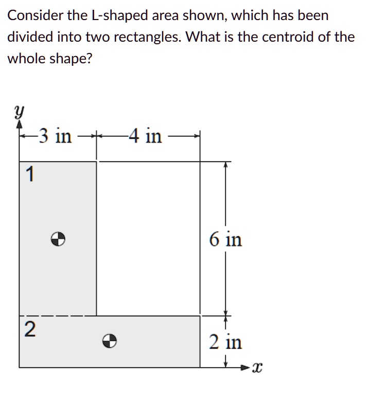 Consider the L-shaped area shown, which has been divided into two rectangles. What is the ...