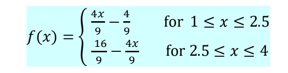 SOLVED: Consider a triangular distribution with the following probability density function ...