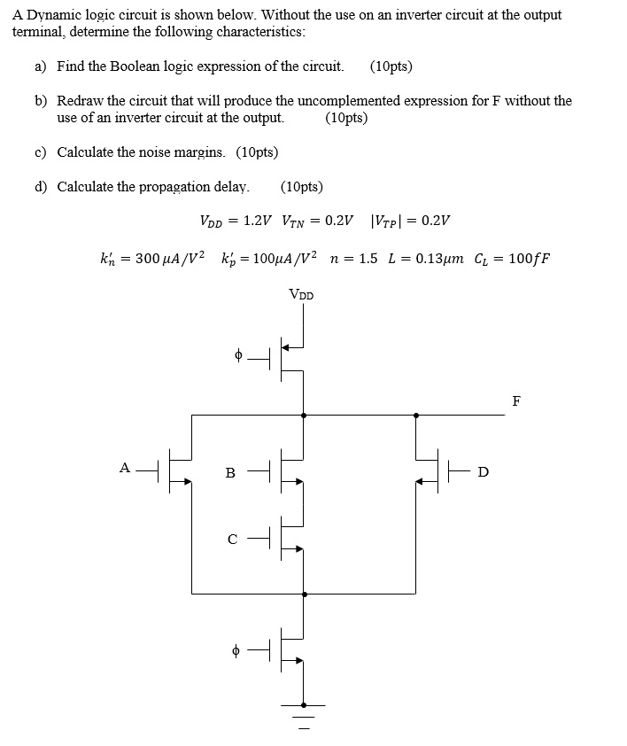 a dynamic logic circuit is shown below without the use on an inverter circuit at the output ...