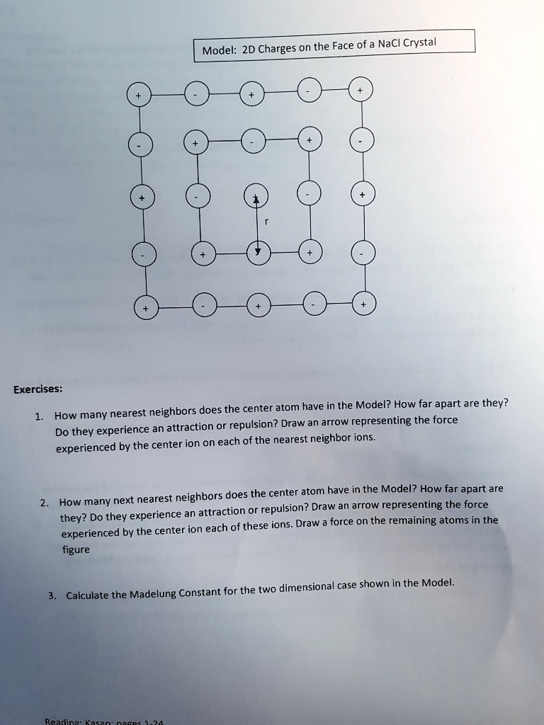 SOLVED: Model: 20 Charges on the Face of NaCl Crystal Exercises: How ...
