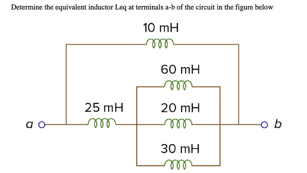 Determine the equivalent inductor Leq at terminals a-b of the circuit ...