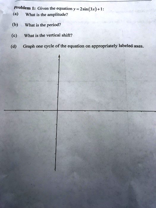 Problem 1: Given the equation y = 2sin(3x) + 1: (a) What is the ...