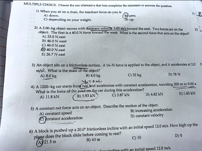 Inclined Plane Multiple Choice Questions