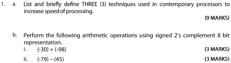 Solved: 1. A. List And Briefly Define Three (3) Techniques Used In