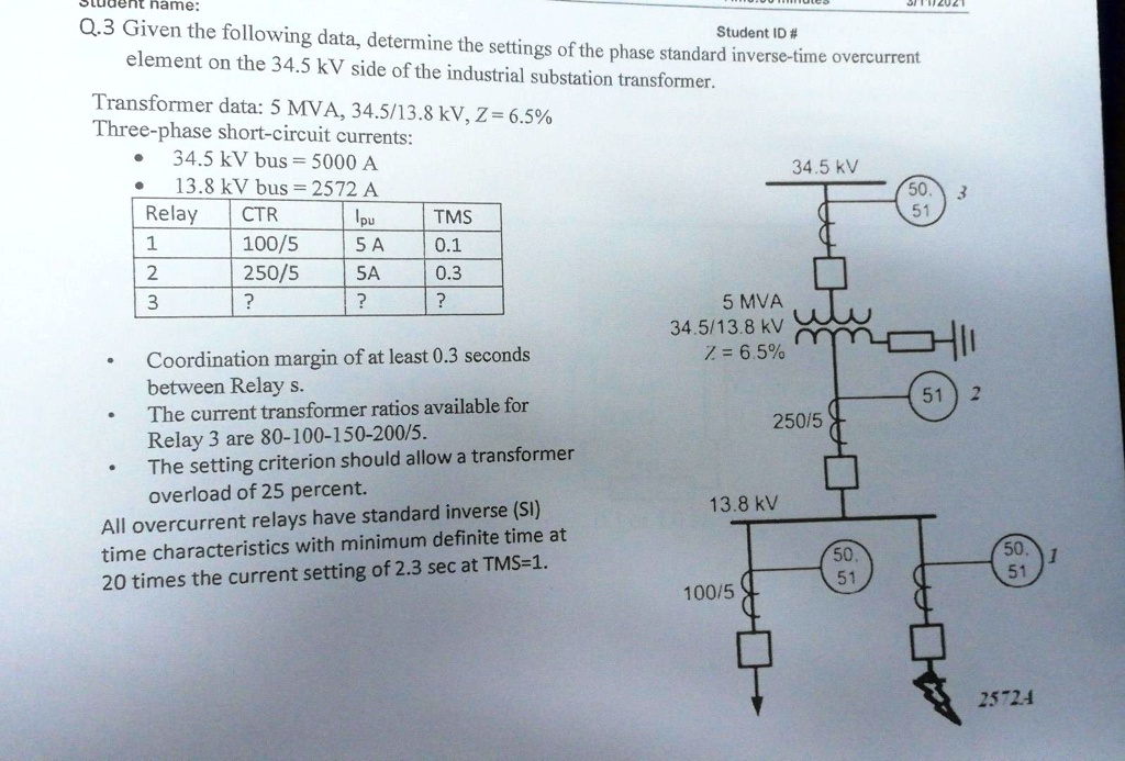 SOLVED: Lucent name: Q.3 Given the following data, determine the Student ID # settings element ...