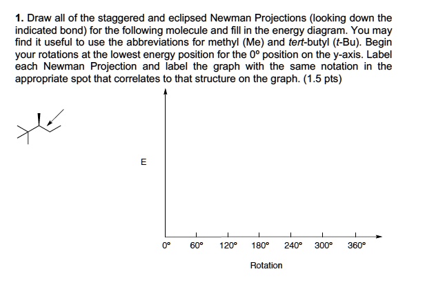SOLVED: Draw all of the staggered and eclipsed Newman Projections (looking down the indicated ...