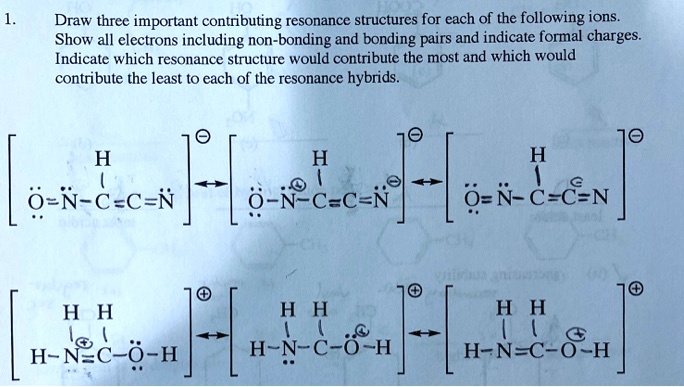 SOLVED:Draw threc important contributing resonance structures for each of the following ions ...