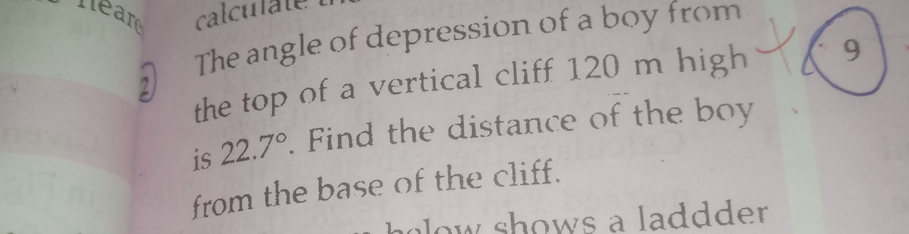 SOLVED: The angle of depression of a boy from the top of a vertical ...