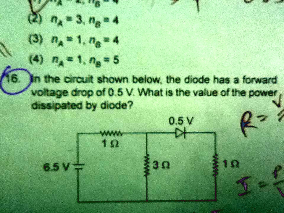 SOLVED: 'in the circuit shown below the diode has a forward voltage drop of 0.5 v. what is the ...