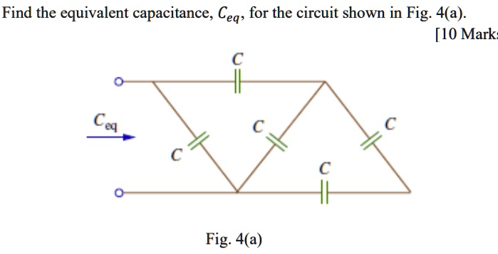 SOLVED: Find the equivalent capacitance, Ceq, for the circuit shown in ...