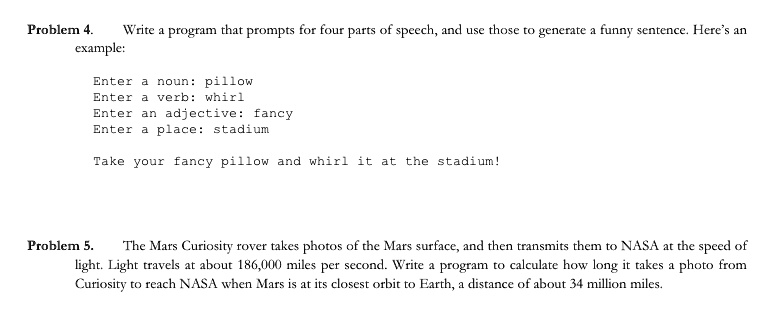 Problem 4. Write a program that prompts for four parts of...
