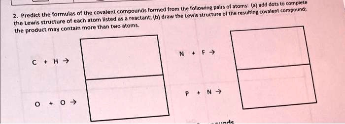 SOLVED: The Lewis structure of each atom listed as a reactant; (b) draw the Lewis structure of ...