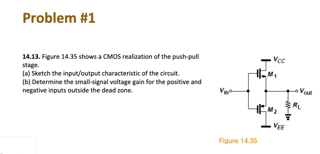 problem 1 1413 figure 1435 shows a cmos realization of the push pull stage a sketch the ...