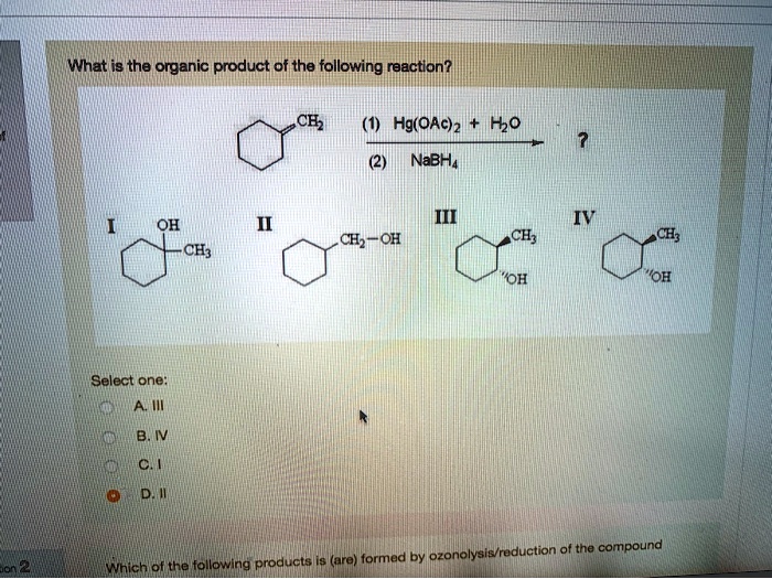 [GET ANSWER] what ie the organic product of the following reactionl ...