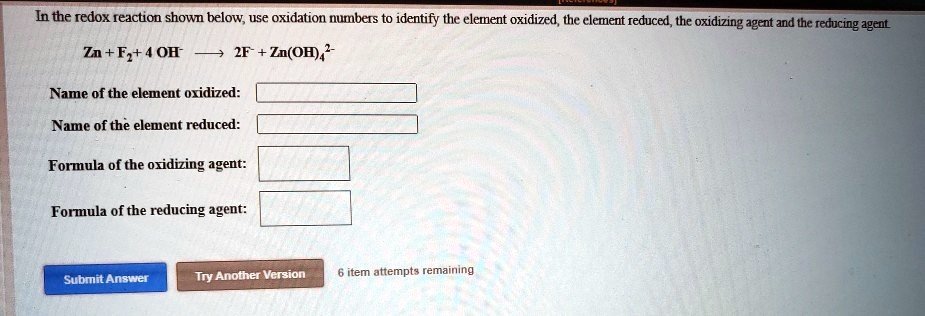 [GET ANSWER] in the redox ieaction shown below use oxidation nurbers to identify the element ...