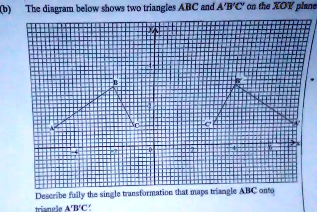 SOLVED: () The diagram below shows two triangles ABC and ABC' o the XOY plane Describe fully the ...