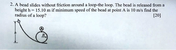 SOLVED: 2.A bead slides without friction around loop-the loop. The bead is released from a ...