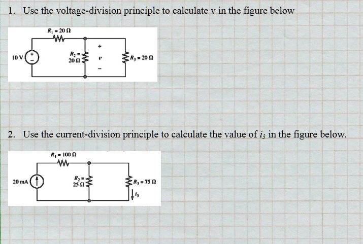 1. Use the voltage-division principle to calculate v in the figure ...